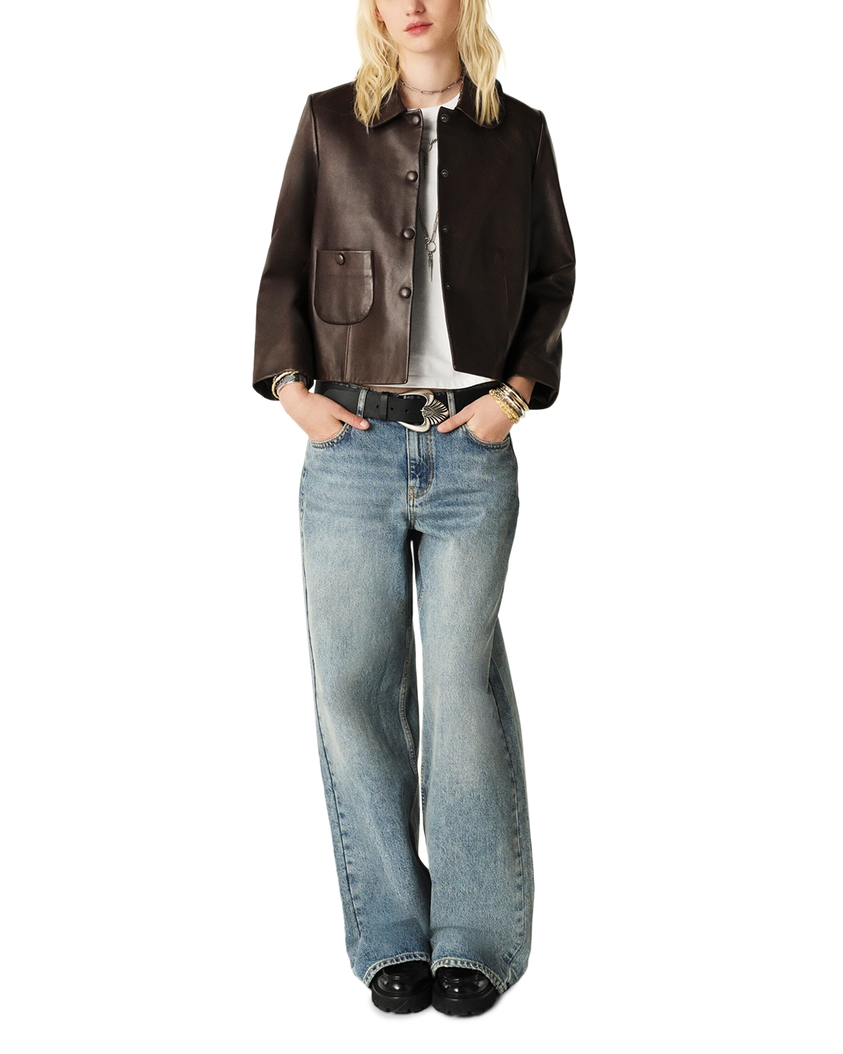 BA&SH Milos Leather Jacket
